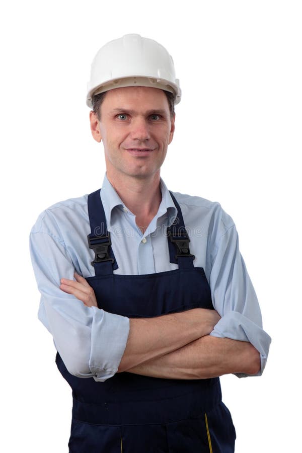 Contractor Against White Background Stock Image - Image of worker ...
