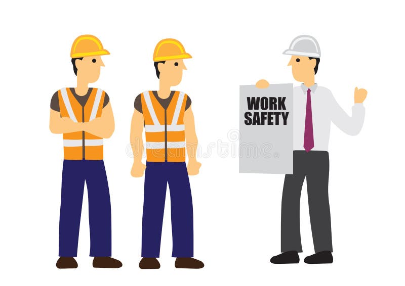 Contractor Briefs Work Safety To His Construction Workers. Concept of ...