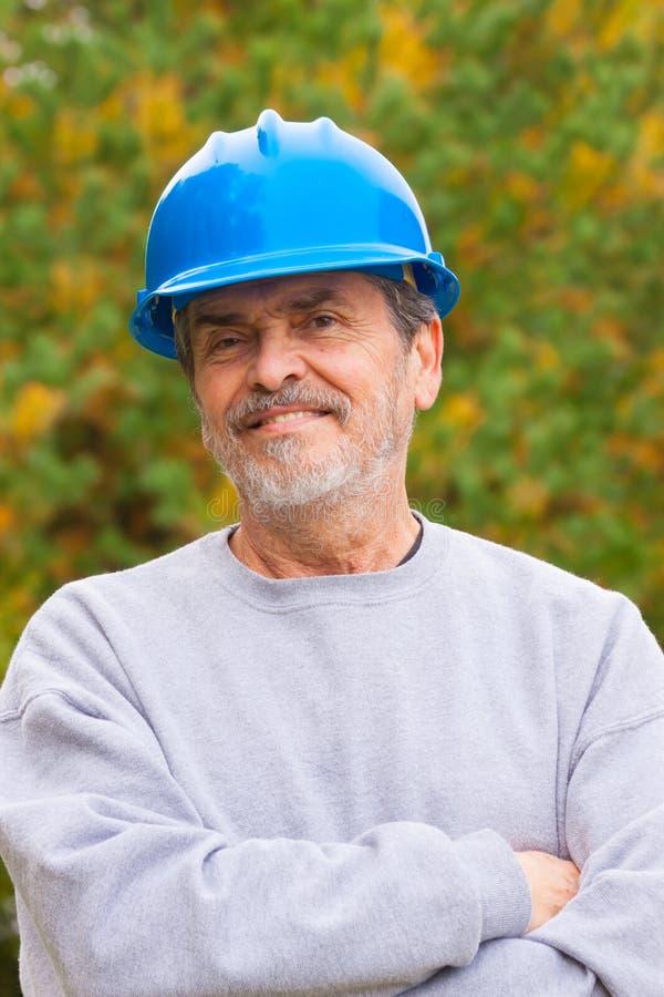 Architect, Contractor with Hard Hat Stock Image - Image of builder ...