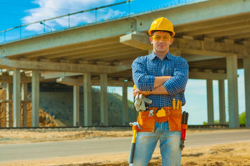 A Contractor on Building Place Stock Photo - Image of cheerful ...