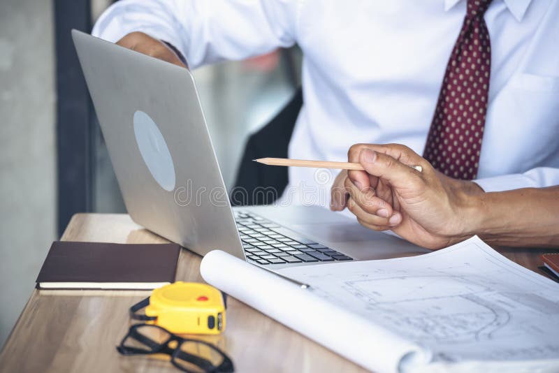 Contractor Construction Engineer Meeting Talking Together on Architect ...