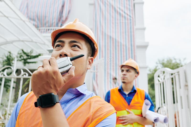 Contractor Controlling Work Stock Image - Image of manager ...