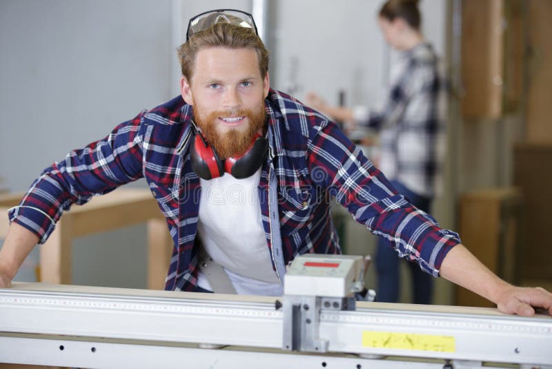 Contractor Employee Ready To Cut Metal Stock Photo - Image of cutoff ...