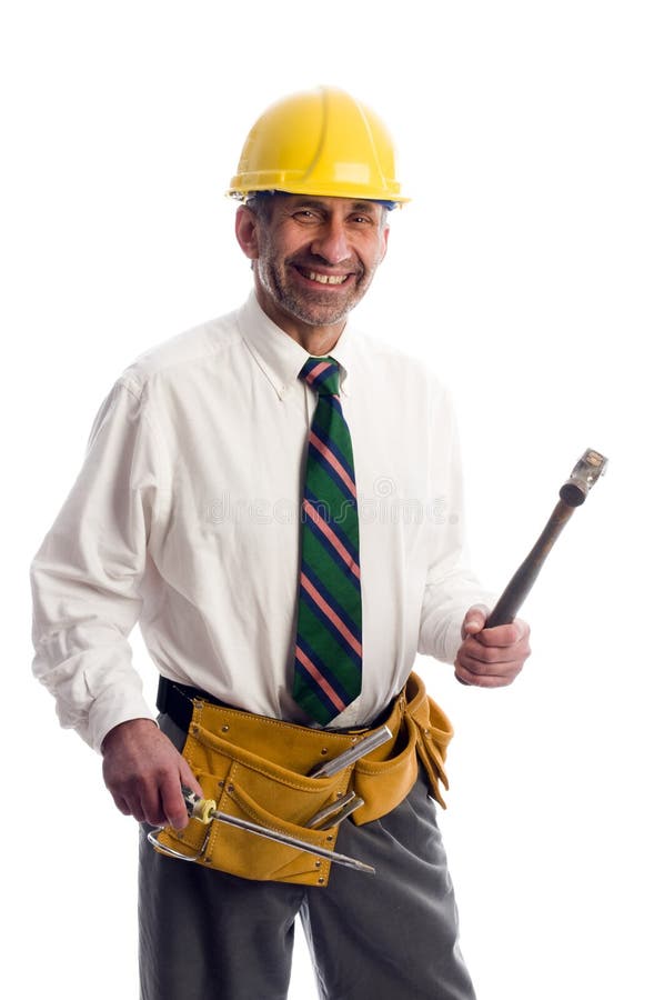 Contractor Home Owner with Tools Stock Image - Image of contract ...