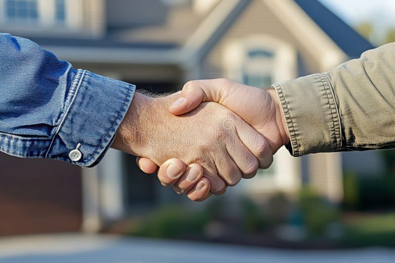 Contractor and Homeowner Finalize Agreement with Handshake for Home ...