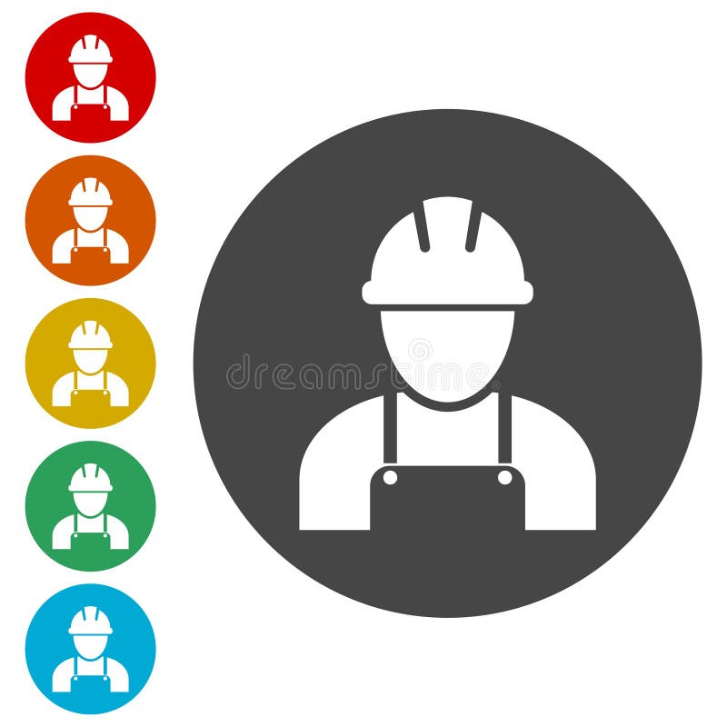 Contractor Icon, Workers Icon Stock Vector - Illustration of ...