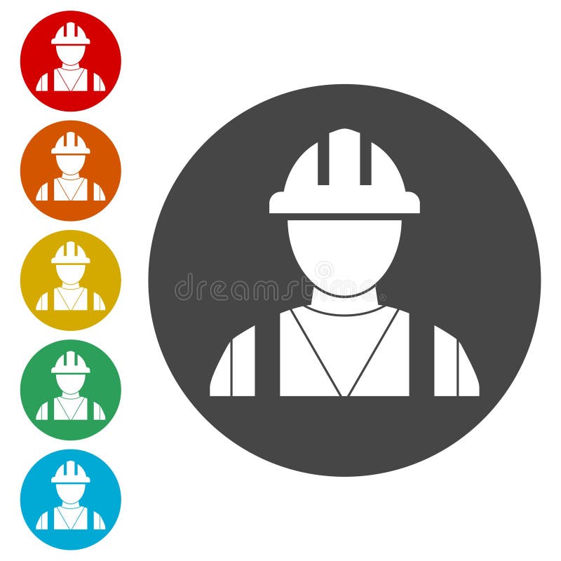 Contractor Icon, Workers Icon Stock Vector - Illustration of color ... Contractor Icon, Workers Icon Stock Vector - Illustration of color ...