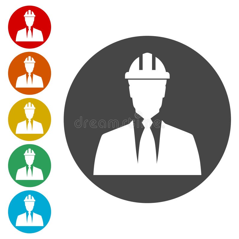 Contractor Icon, Workers Icon Stock Vector - Illustration of color ...