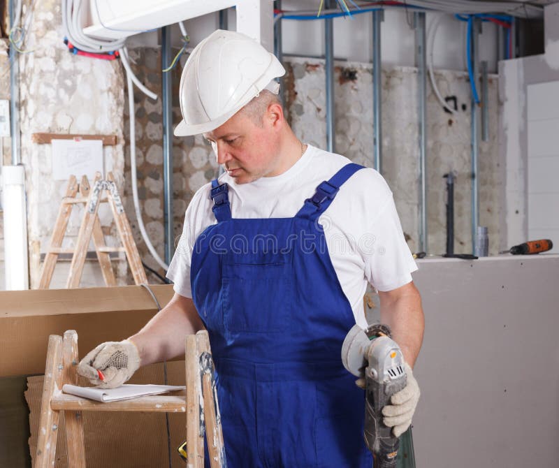 Contractor Planning Building Work Stock Photo - Image of planning ...