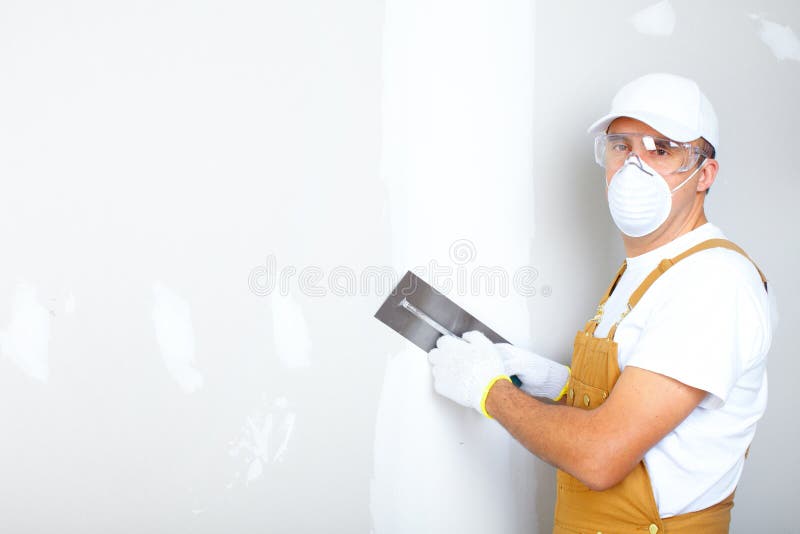 Man plastering stock photo. Image of tool, plaster, trade - 10094504