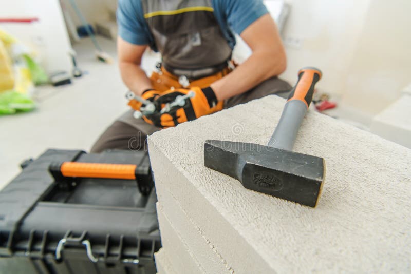 Contractor Remodeling Job stock image. Image of drilling - 118473747