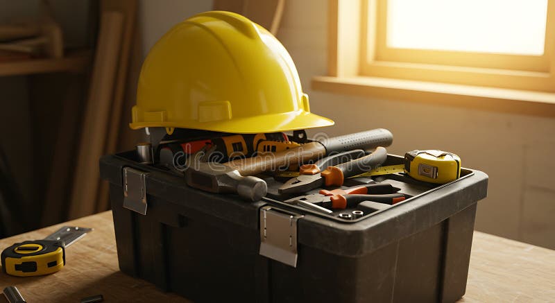 Contractor s Toolbox stock illustration. Illustration of repair - 372713992