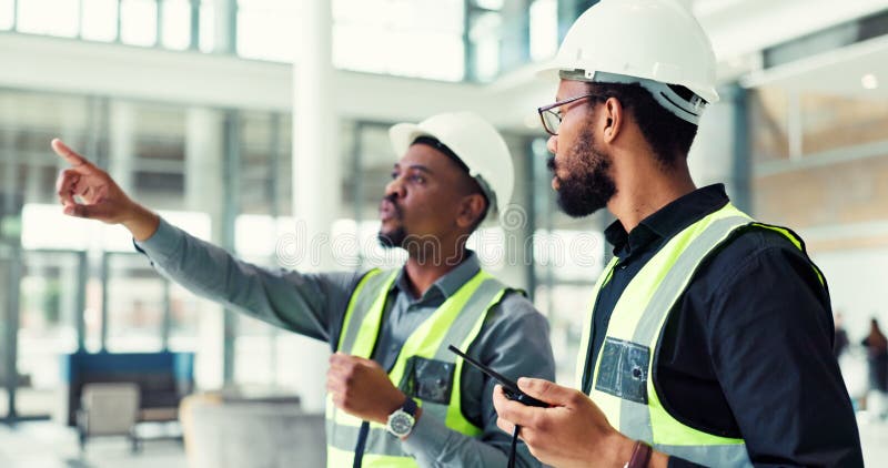 Contractor, Talking and Radio with People in Building for Structure ...