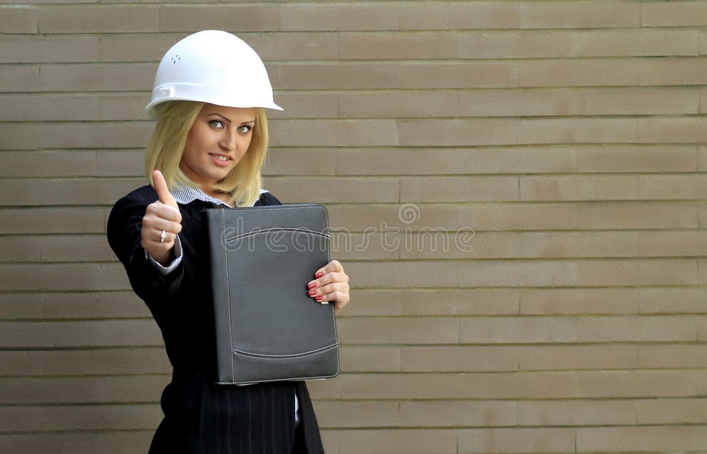 Contractor woman stock image. Image of blue, building - 19418647
