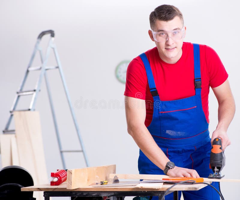 Contractor Working in the Workshop Stock Image - Image of contractor ...