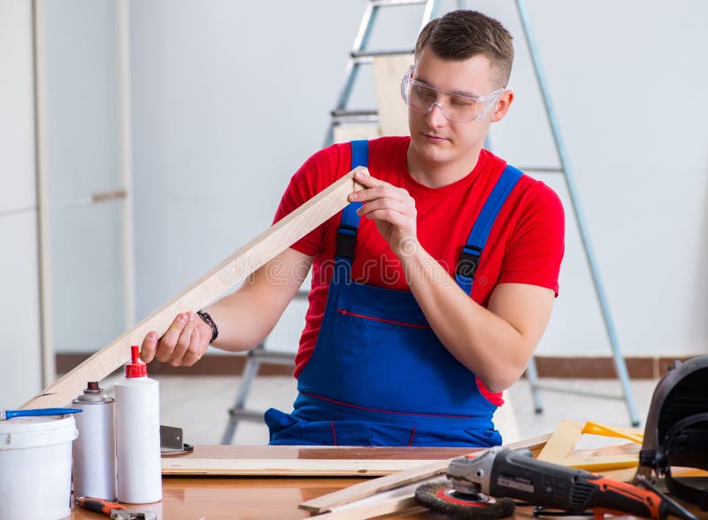 Contractor Working in the Workshop Stock Photo - Image of fixing ...