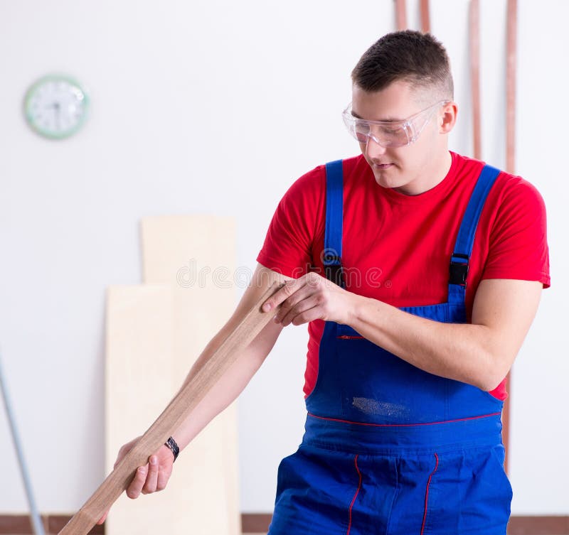 Contractor Working in the Workshop Stock Photo - Image of industry ...