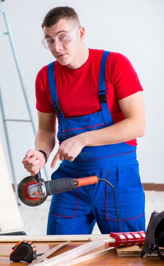 Contractor Working in the Workshop Stock Image - Image of carpentry ...