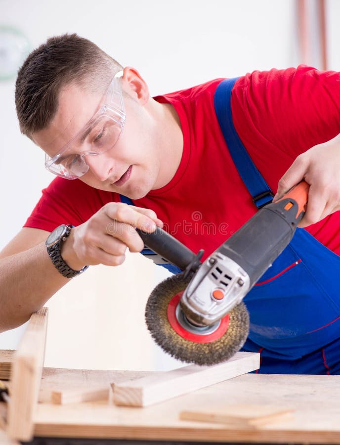 Contractor Working in the Workshop Stock Image - Image of industrial ...