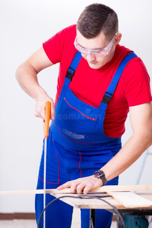 The Contractor Working in the Workshop Stock Photo - Image of repairing ...