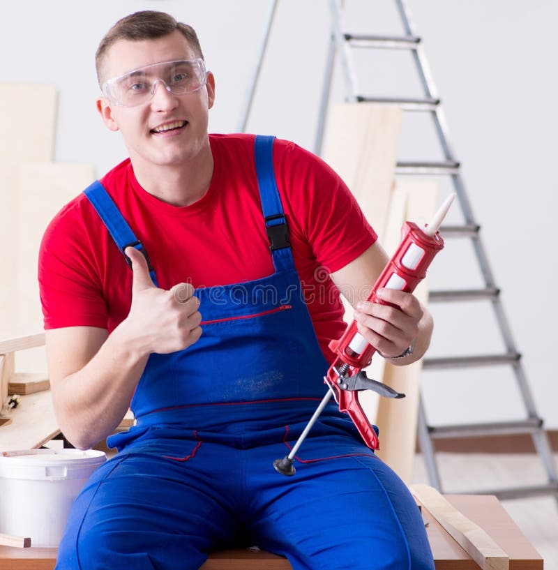 Contractor Working in the Workshop Stock Image - Image of instrument ...