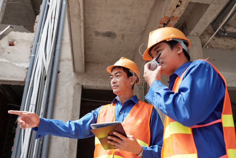 Contractors with Tablet Computer Stock Photo - Image of cooperation ...