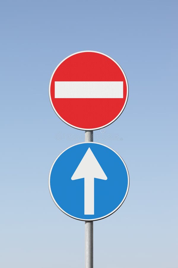 Contradiction Concept with Road Signs - Concept Image Stock Photo ...