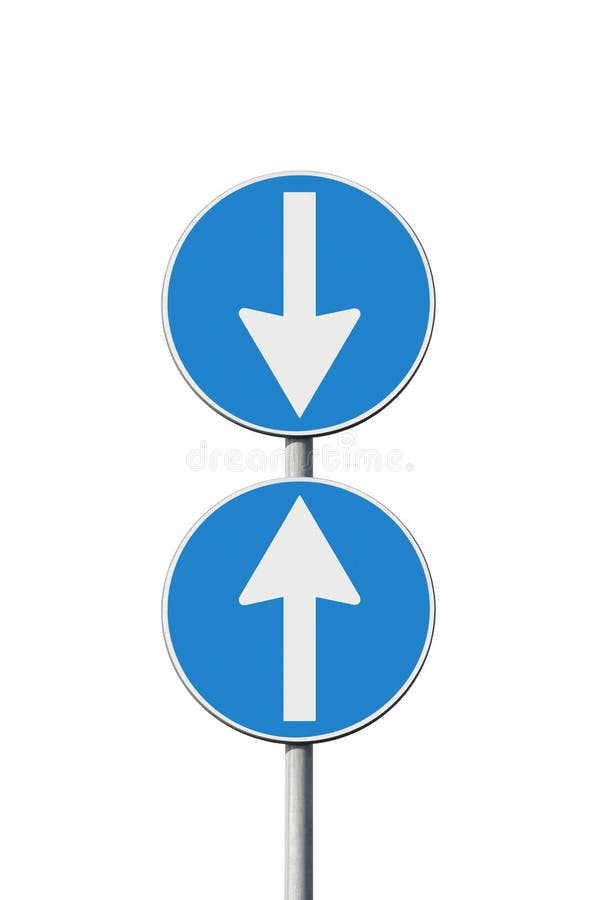 Contradiction Concept with Road Signs Stock Photo - Image of ...
