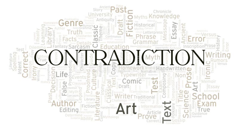 Contradiction Typography Word Cloud Create with the Text only Stock ...