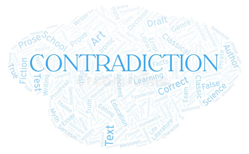 Contradiction Typography Word Cloud Create with the Text only Stock ...