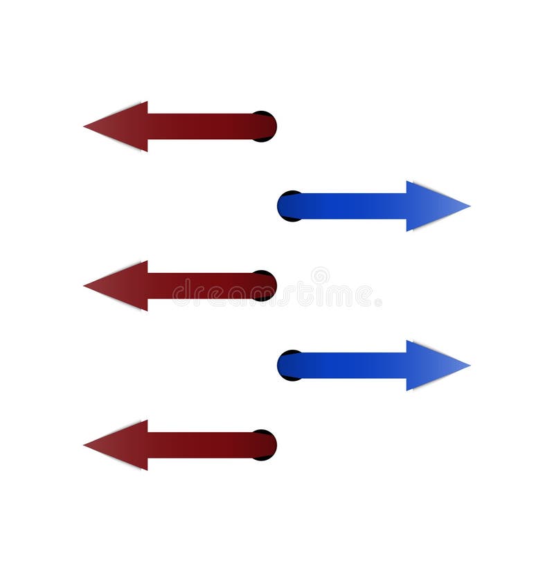 Contrary arrows stock vector. Illustration of blue, icon - 29089143