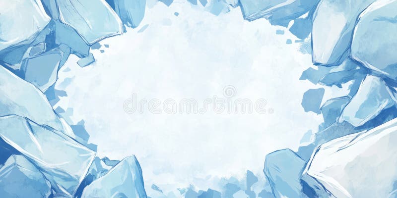 Contrast Banner Design Featuring Ice Shards Framing an Empty Space for ...