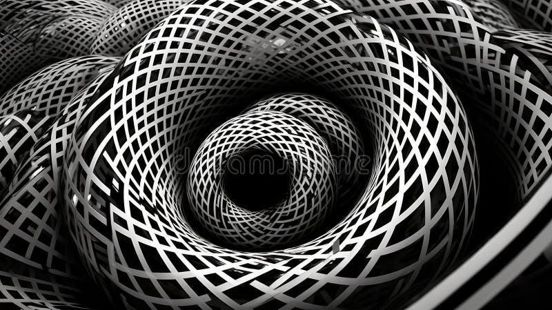 Contrast Black and White Abstract Geometric Stock Illustration ...