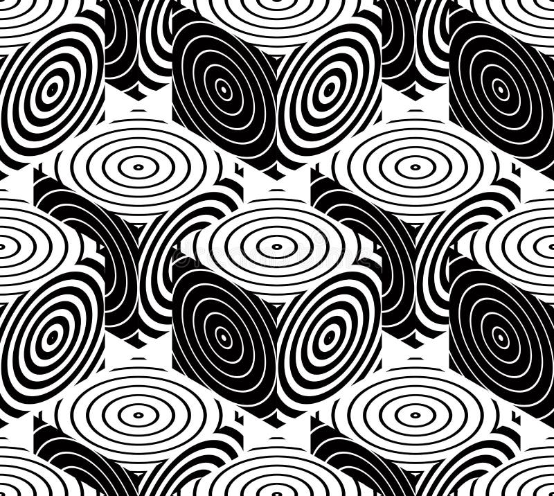 Contrast Black and White Symmetric Seamless Pattern with Interweave ...