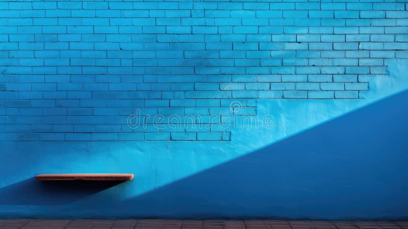 Contrast blue brick wall stock illustration. Illustration of light ...