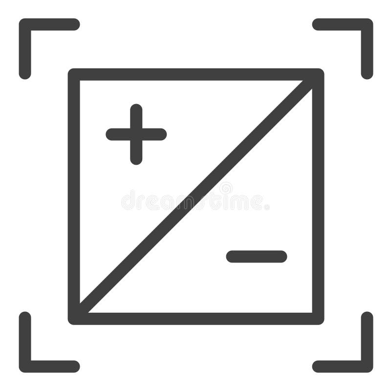 Contrast Brightness Icon Logo with Outline Stroke Vector Design Stock ...