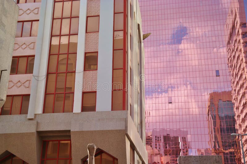 Contrast of Classical and Hyper Modern Facade Stock Photo - Image of ...