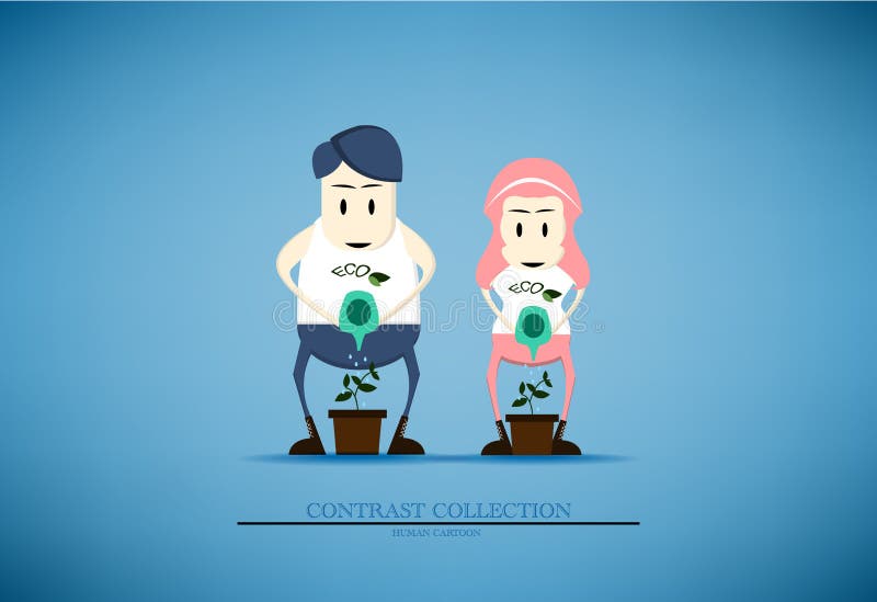 Contrast Collection, Vector Eco Lover Cartoon Stock Vector ...