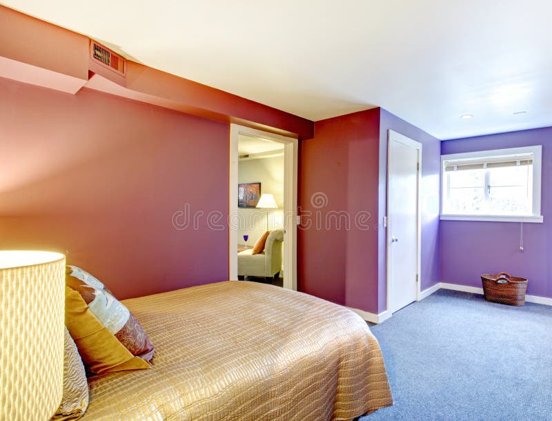 Contrast Color Beautiful Bedroom Stock Image - Image of bedroom ...