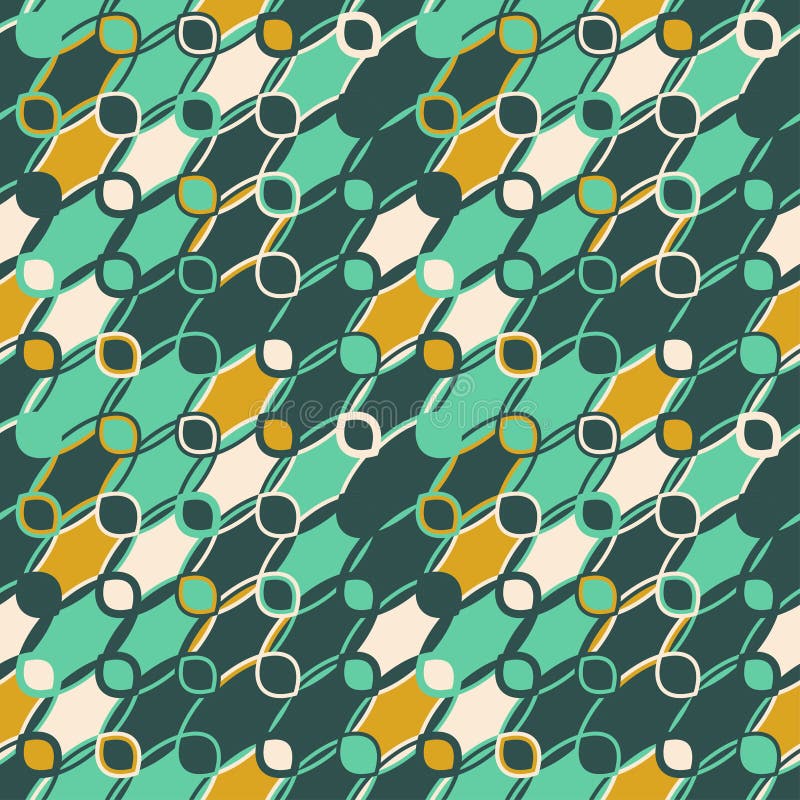 Contrast Green and Golden Seamless Abstract Dynamic Vector Pattern ...