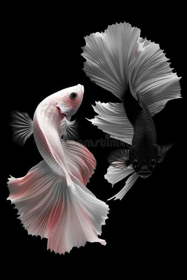 Contrast Colored Betta Duo in Harmony Stock Illustration - Illustration ...