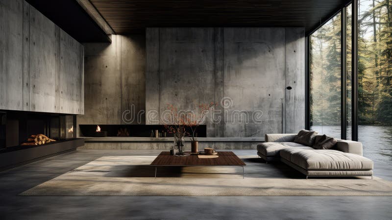 Contrast Concrete Floor Dark Stock Illustration - Illustration of ...