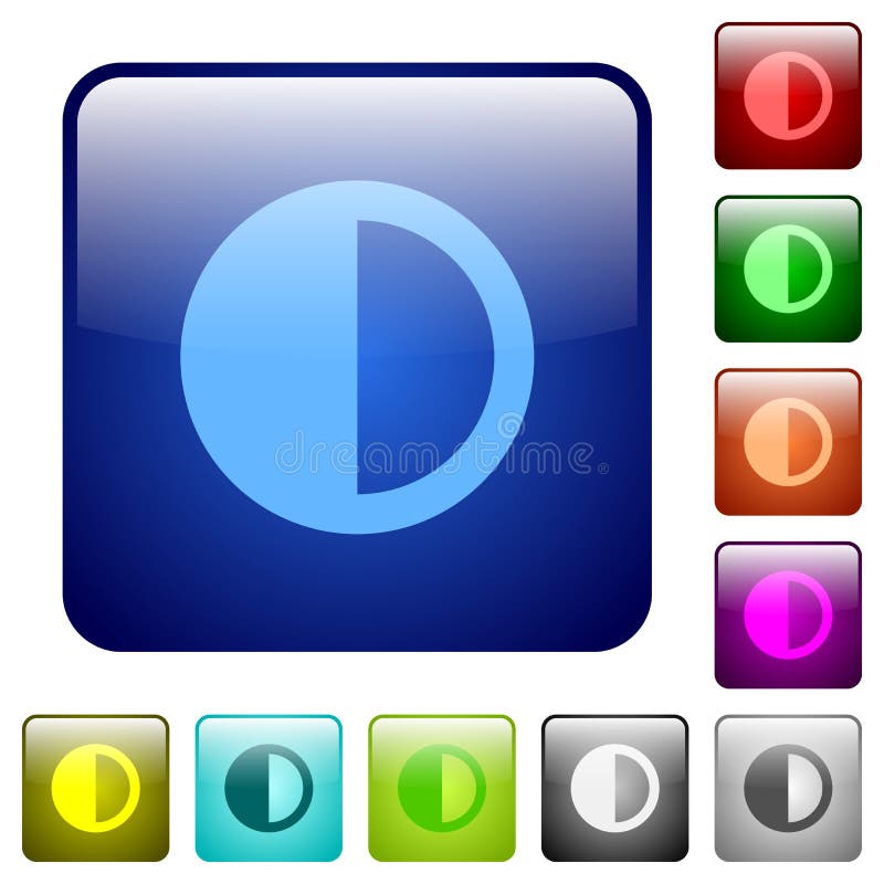 Contrast Control Color Square Buttons Stock Vector - Illustration of ...