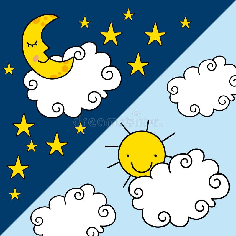 Contrast day and night stock vector. Illustration of design - 91432128