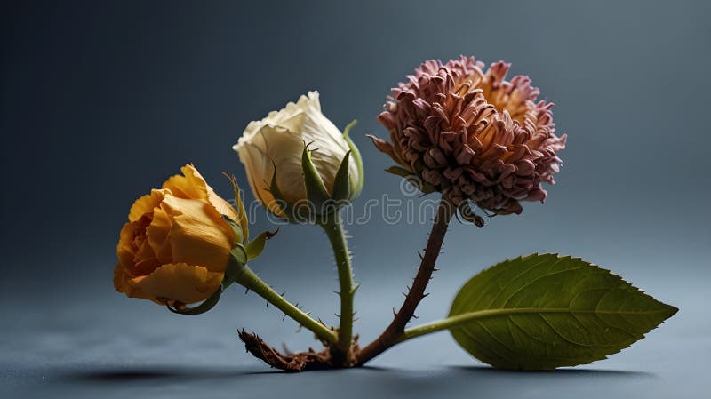 A Contrast between a Dried Flower and a Fresh Bud, Symbolizing the ...