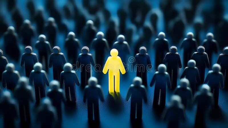 A Bright Figure of a Man among Other Dark Figures, Symbolizing ...