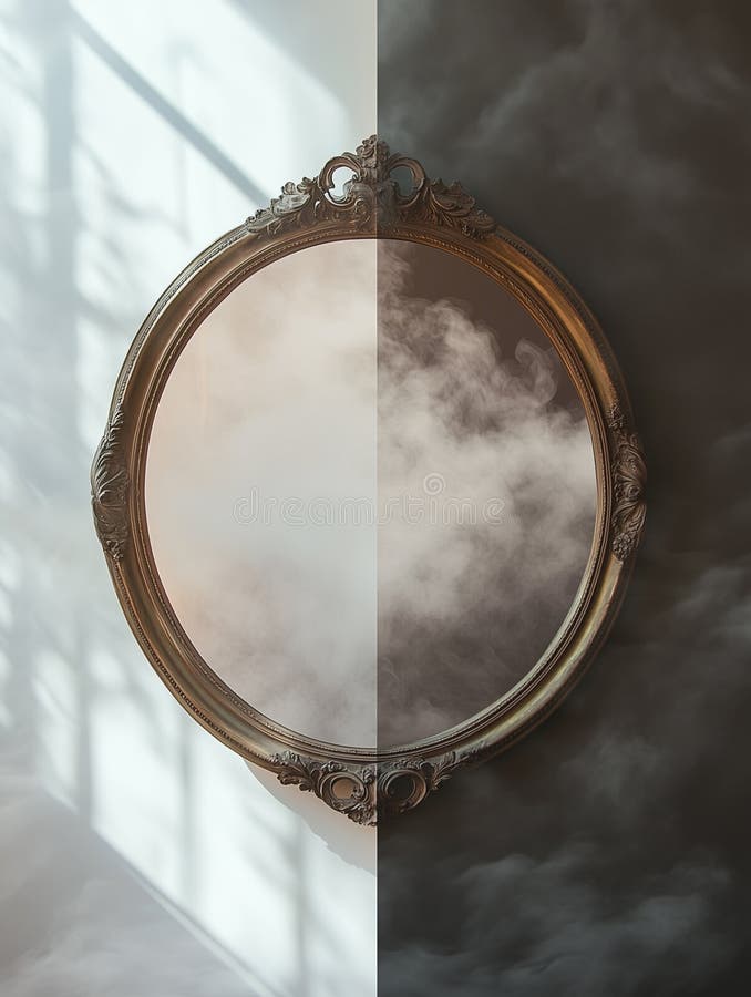 Contrast of Foggy Mirror and Clear Reflection Showcasing Different ...