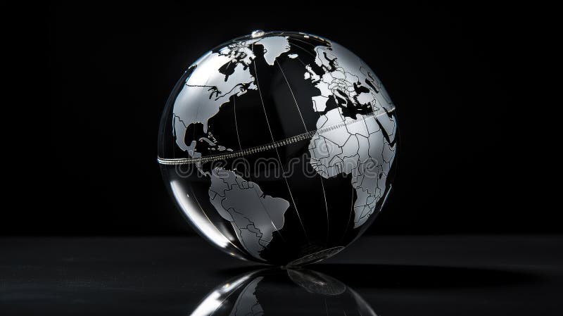 Contrast Globe Black Background Stock Illustration - Illustration of ...