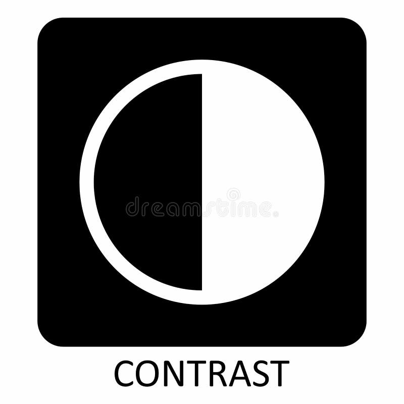 Contrast Icon with Long Shadow. Signs and Symbols Can Be Used for Web ...