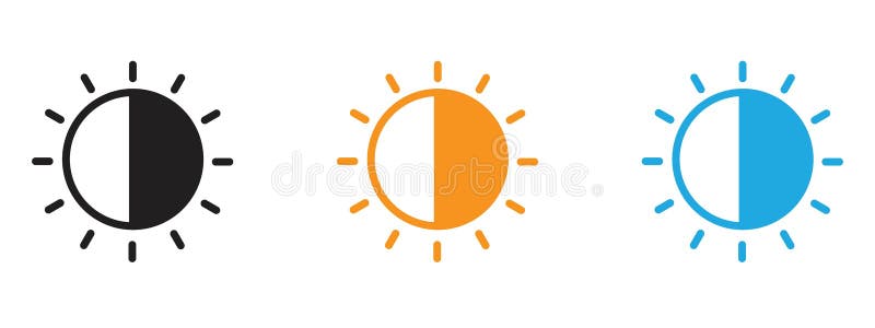 Contrast Icon Thin Line Illustration Set Stock Vector - Illustration of ...
